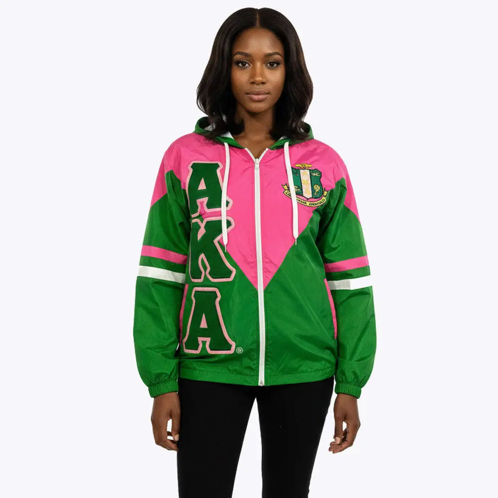 AKA FULL ZIPPER OUTER WINDBREAKER FOR WOMEN - Great Greek Apparel